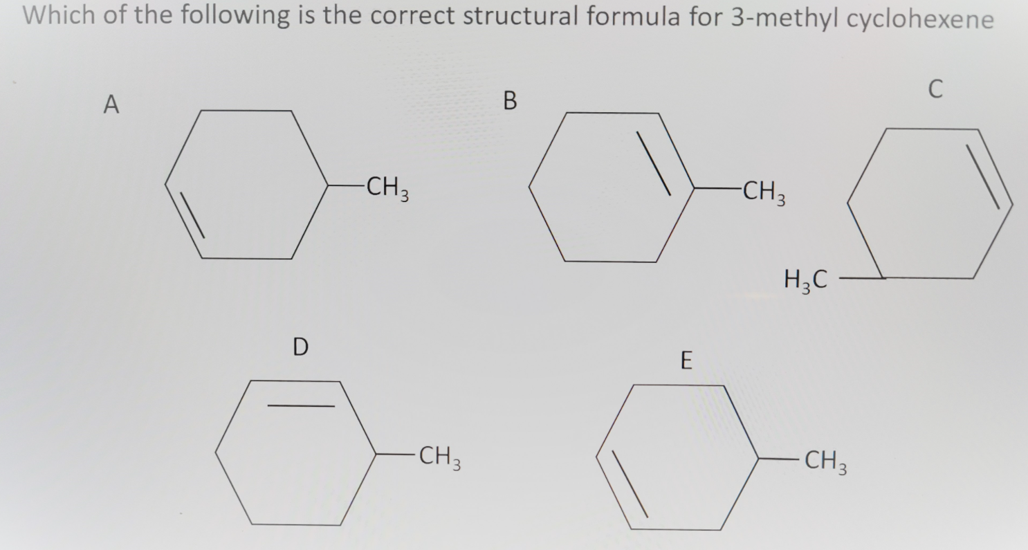 Solved Which of the following is the correct structural | Chegg.com