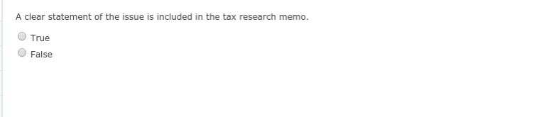 Solved A clear statement of the issue is included in the tax | Chegg.com