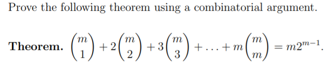 Solved Prove the following theorem using a combinatorial | Chegg.com