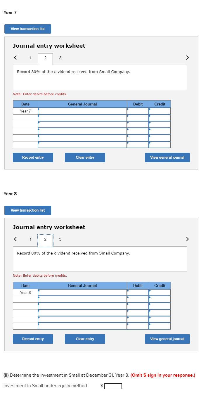 Solved Journal entry worksheet Record 80% of acquisition | Chegg.com