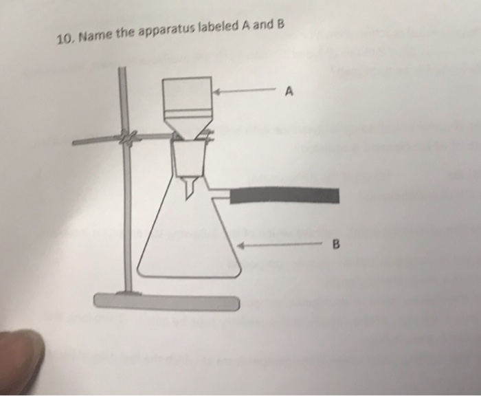 Solved 10. Name the apparatus labeled A and B | Chegg.com
