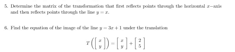 Solved 5. Determine the matrix of the transformation that | Chegg.com