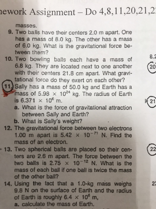 Solved ework Assignment Do 4,8,11,20,21,2 masses 9. Two | Chegg.com