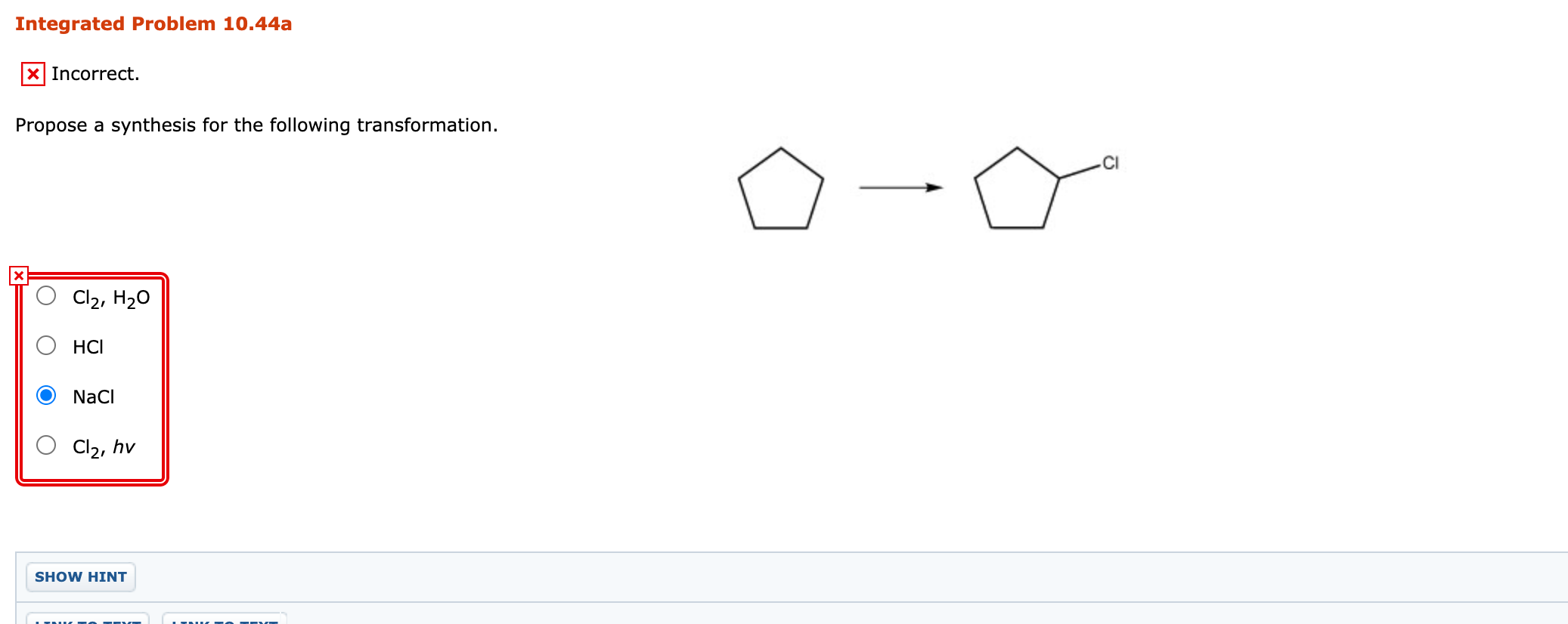 Solved Integrated Problem 10.44a XIncorrect. Propose a | Chegg.com