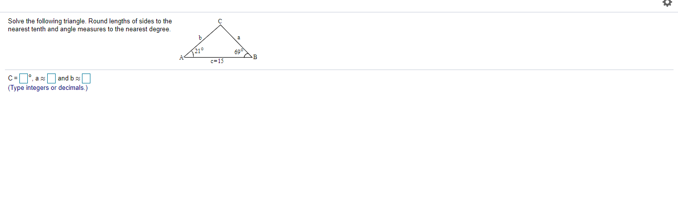 Solved C Solve the following triangle. Round lengths of | Chegg.com