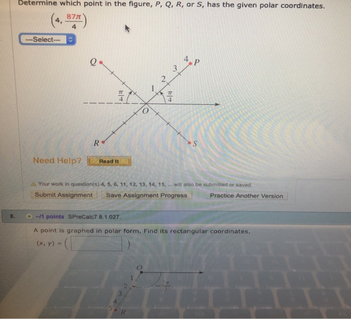 Solved Determine which point in the figure, P, Q, R, or S, | Chegg.com