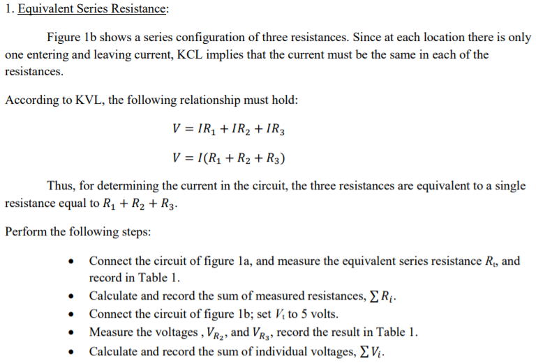 Solved 1. Equivalent Series Resistance: Figure 1b shows a | Chegg.com