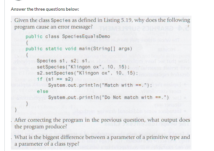 Solved Answer the three questions below: Given the class | Chegg.com