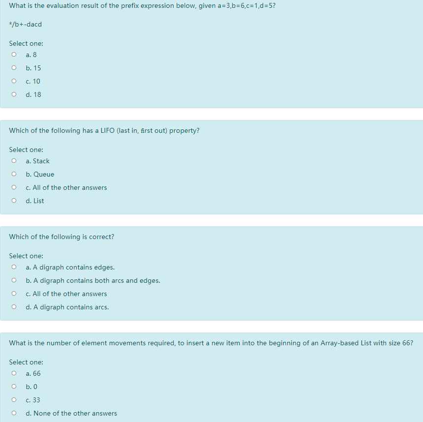 Solved What is the evaluation result of the prefix | Chegg.com
