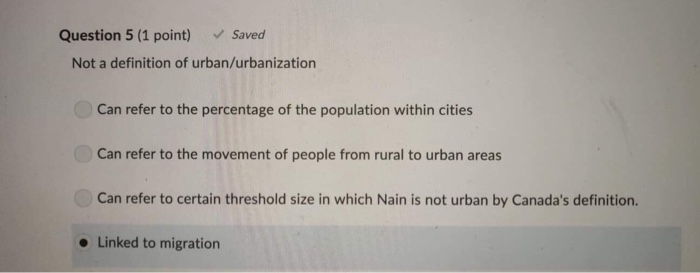 Solved Question 5 (1 point) Saved Not a definition of | Chegg.com