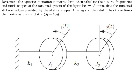 Solved Determine the equation of motion in matrix form, then | Chegg.com