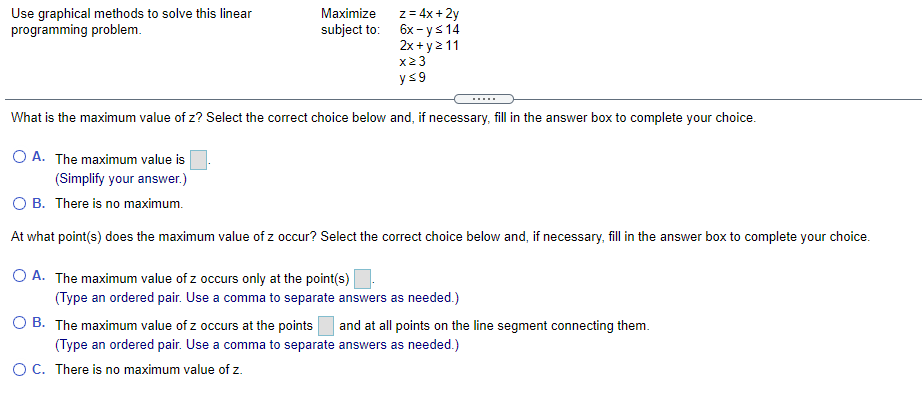 Solved Use graphical methods to solve this linear | Chegg.com
