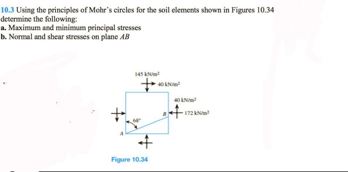 Solved 10.3 Using the principles of Mohr's circles for the | Chegg.com