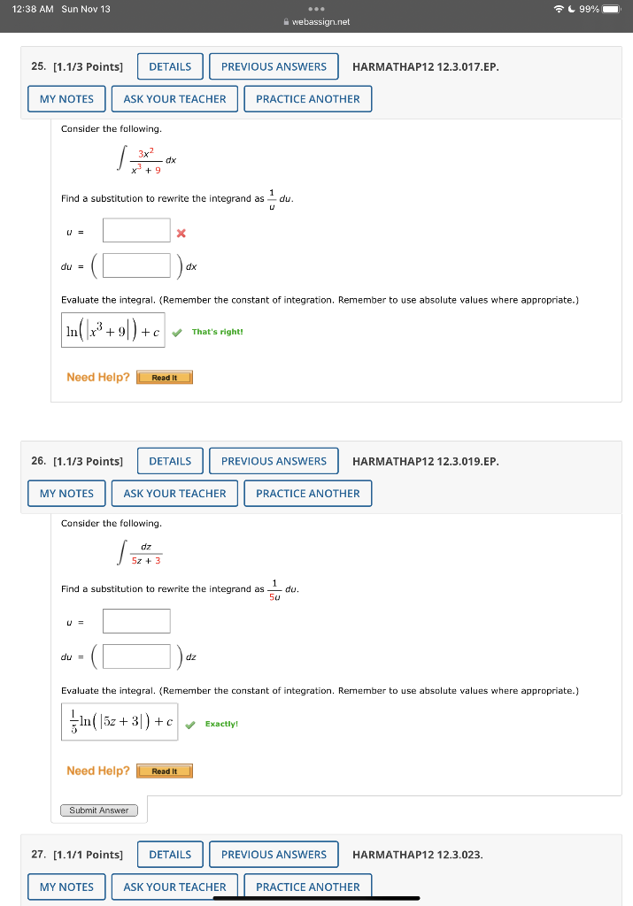 Solved [1.1/3 Points] HARMATHAP12 12.3.017.EP. Consider the | Chegg.com