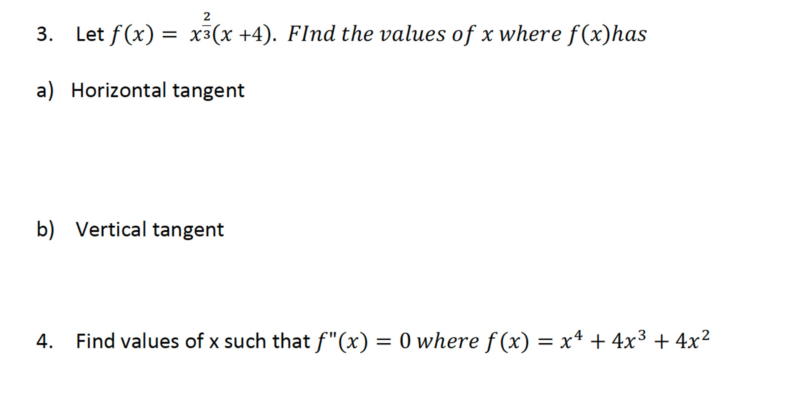Solved Let f(x)=x23(x+4). ﻿FInd the values of x ﻿where f(x) | Chegg.com