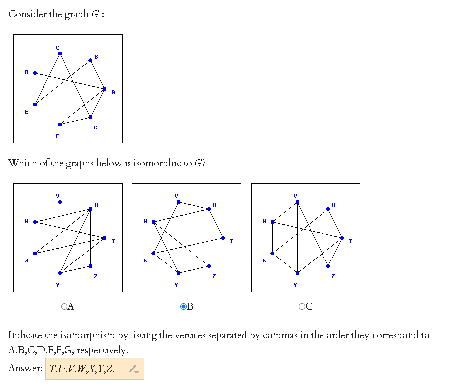 Solved Consider the graph G : Which of the graphs below is | Chegg.com