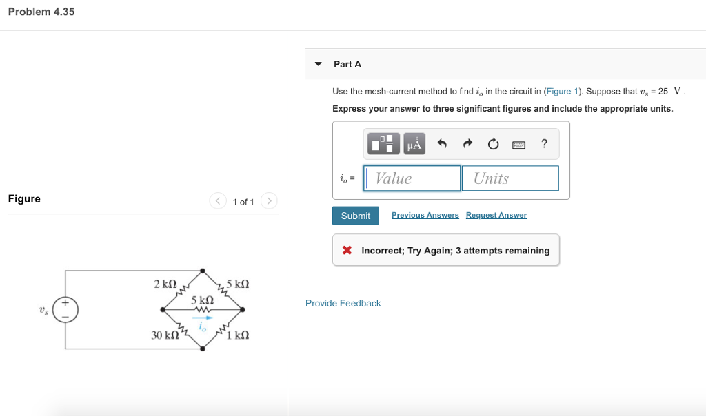 Solved Problem 4.35 Part A Use the mesh-current method to | Chegg.com