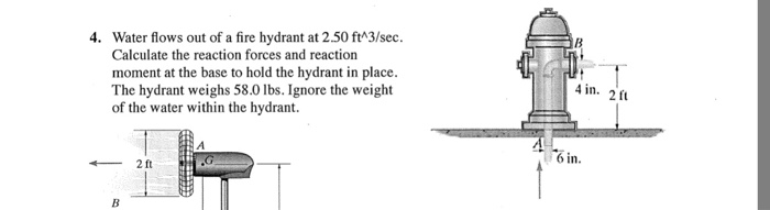 Solved 4. Water flows out of a fire hydrant at 2.50 ft 3/sec | Chegg.com