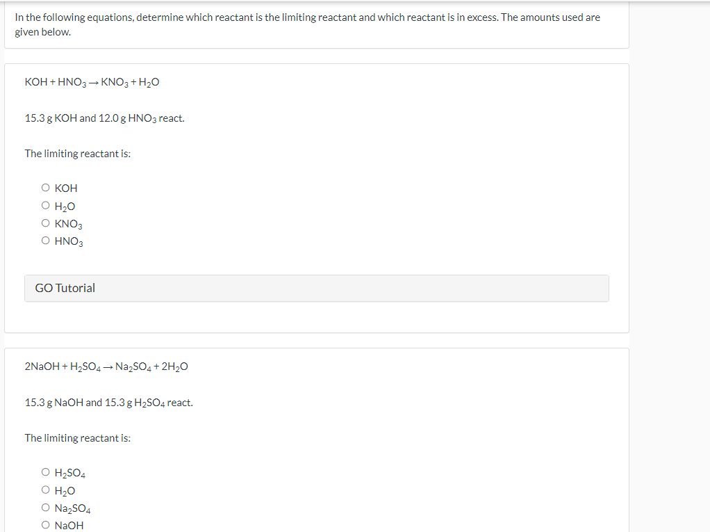 Solved In the following equations, determine which reactant | Chegg.com
