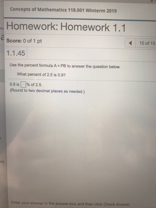 Solved Concepts of Mathematics 118.001 Winterm 2019 | Chegg.com