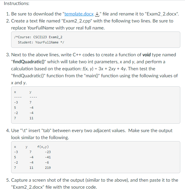 Solved Instructions: 1. Be sure to download the | Chegg.com