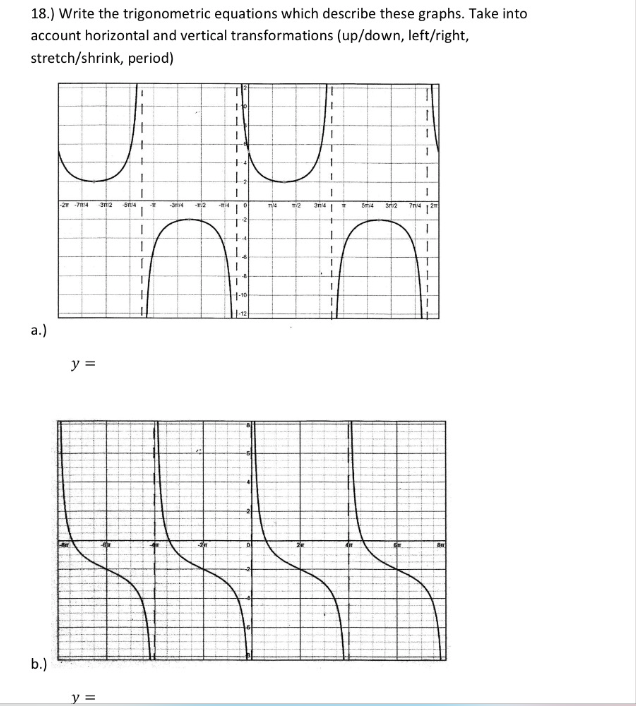 Solved 18.) Write the trigonometric equations which describe | Chegg.com