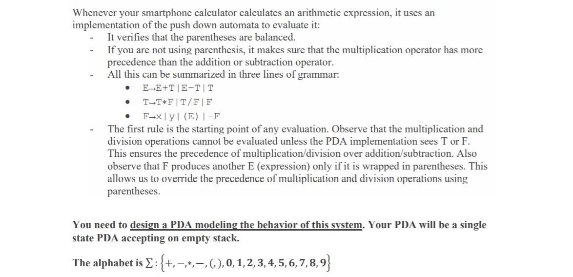 Solved Design a single state Push down automata for the | Chegg.com