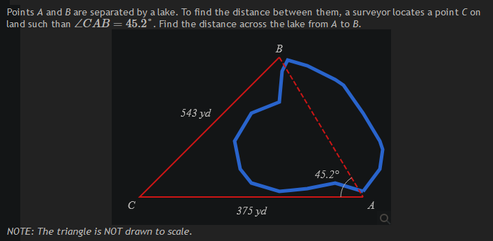 Solved Points A and B ﻿are separated by ﻿a lake. To ﻿find | Chegg.com