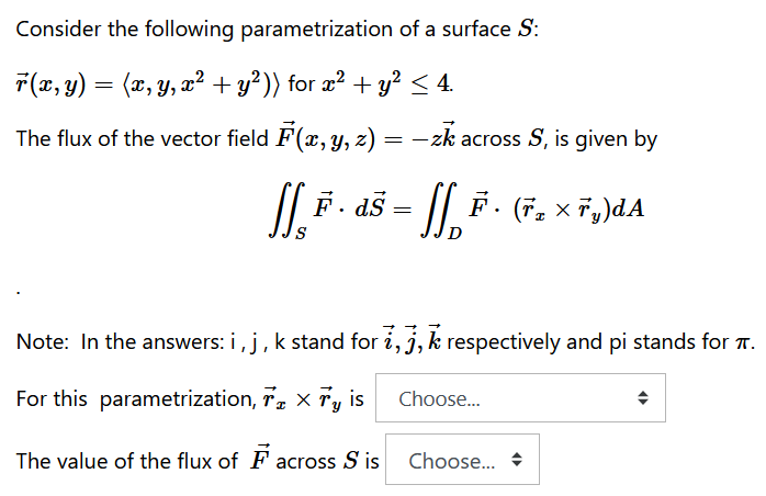 Solved Consider the following parametrization of a surface | Chegg.com
