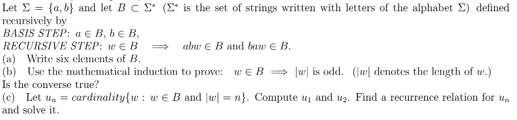 Solved Let Σ {a,b} and let B C 5* (* is the set of strings | Chegg.com