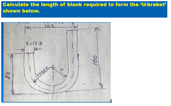Solved Calculate the length of blank required to form the | Chegg.com