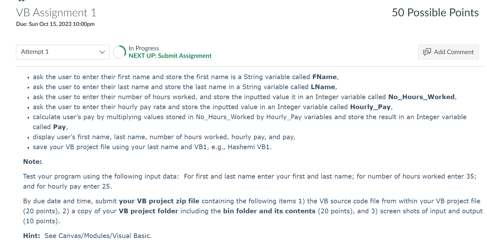 Solved Use Visual Basic Console App Net To Write An 8766