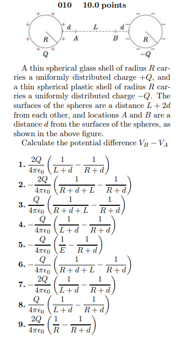 Solved A thin spherical glass shell of radius R carries a | Chegg.com