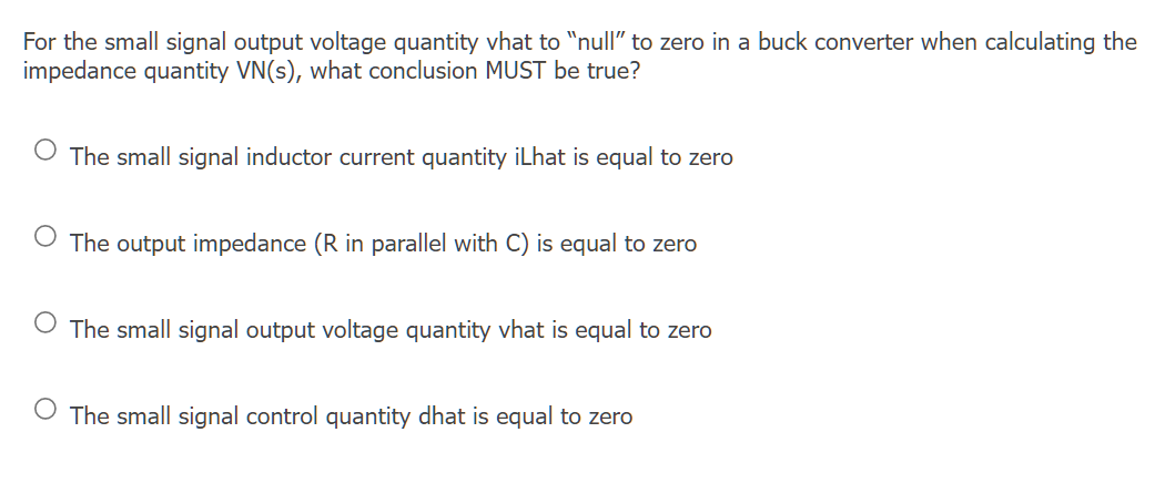 Solved For the small signal output voltage quantity vhat to | Chegg.com