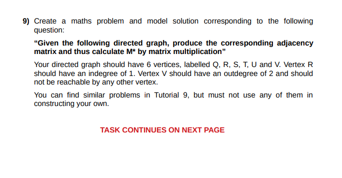 Solved 9) Create a maths problem and model solution | Chegg.com
