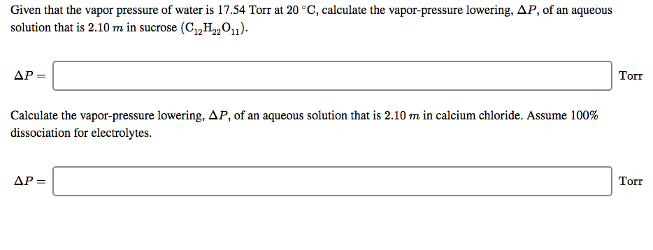 Solved Given that the vapor pressure of water is 17.54 Torr | Chegg.com