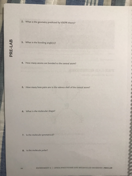 Solved PRE-LAB QUESTIONS Consider the following molecule : F | Chegg.com
