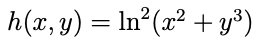 Solved h(x,y)=ln2(x2+y3) | Chegg.com