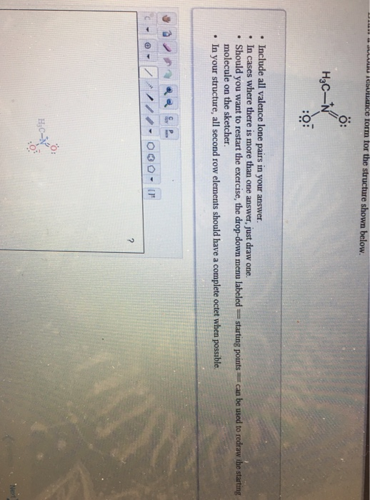 Solved esnanCe torm tor the structure shown below . Include | Chegg.com