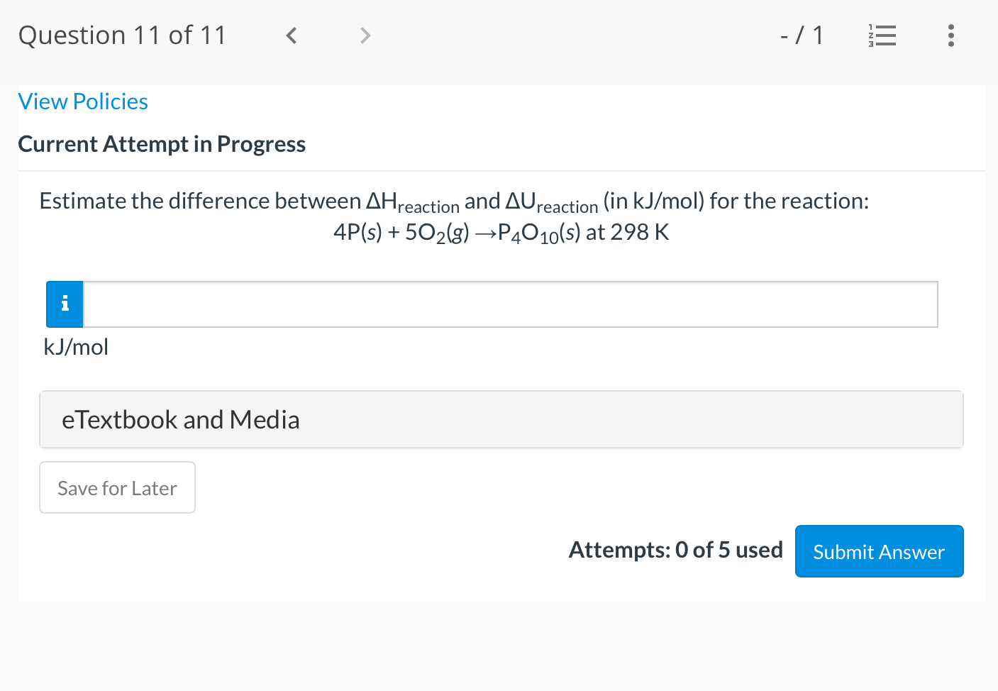 Solved Estimate the difference between ΔHreaction and | Chegg.com