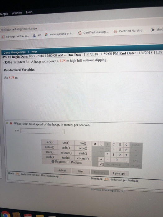 Solved eople Window Help akeTutorialAssignment.aspx > sho SS | Chegg.com