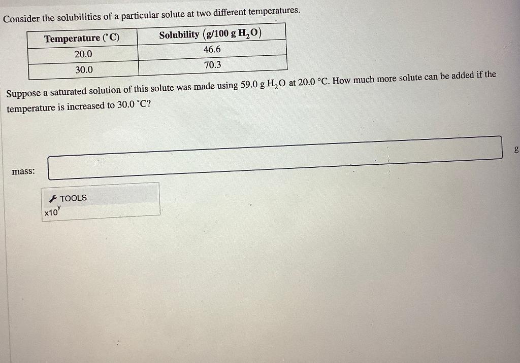 Solved Consider the solubilities of a particular solute at | Chegg.com