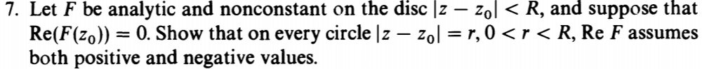 Solved 7. Let F be analytic and nonconstant on the disc | Chegg.com