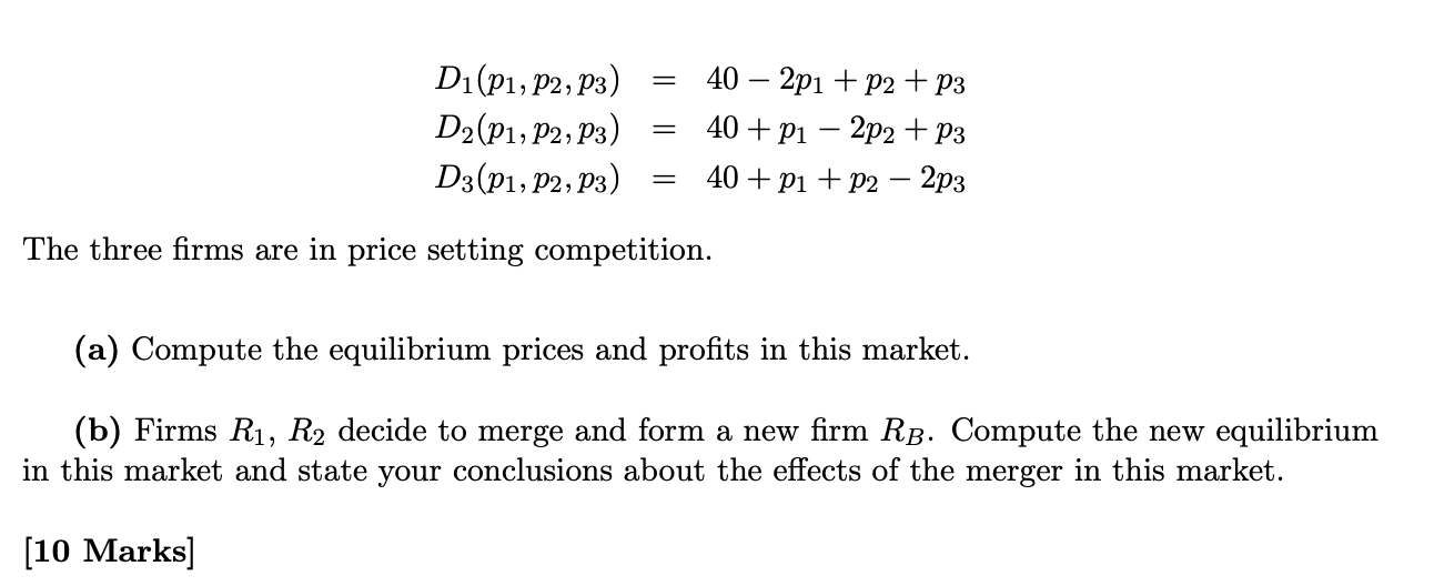 Solved In an industry there are three firms, R1, R2 and R3, | Chegg.com