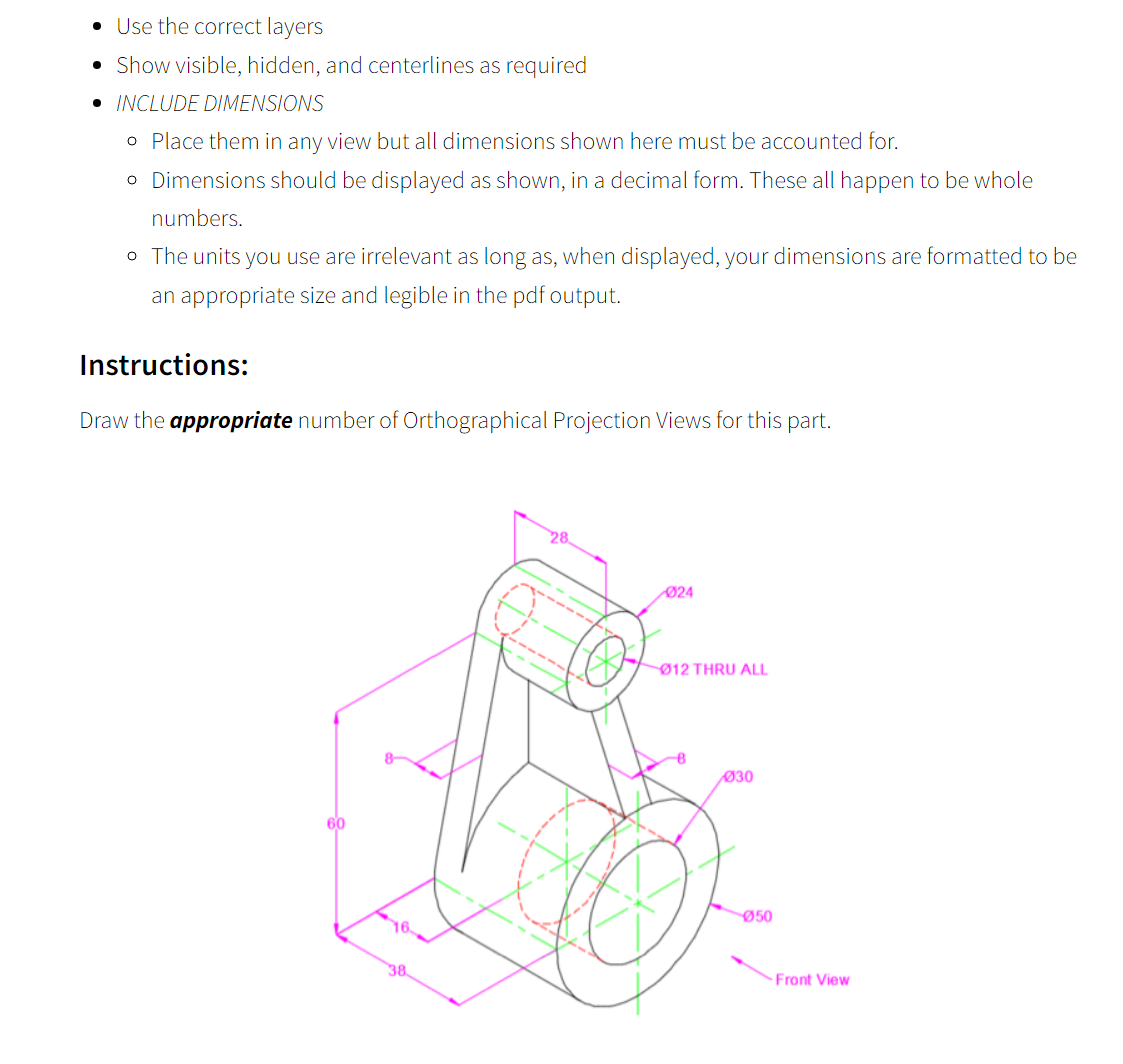 Solved I need this autocad drawing.Use the correct | Chegg.com