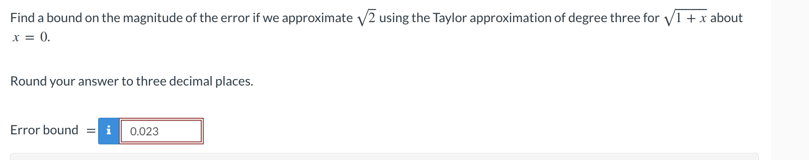 Solved Find a bound on the magnitude of the error if we | Chegg.com
