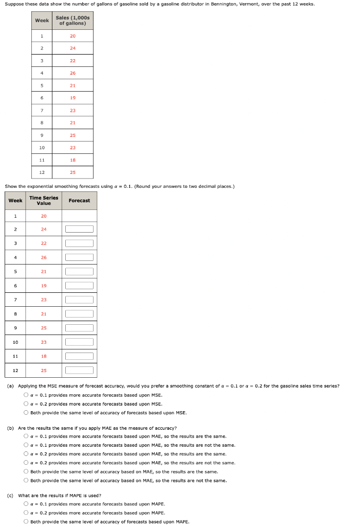 Solved (a) Compute four-week and five-week moving averages | Chegg.com