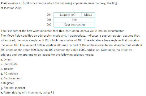 Solved 13.4 Consider a 16-bit processor in which the | Chegg.com