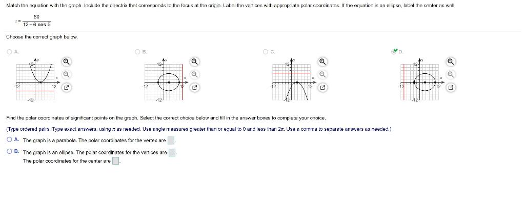 Solved Match the equation with the graph. Include the | Chegg.com