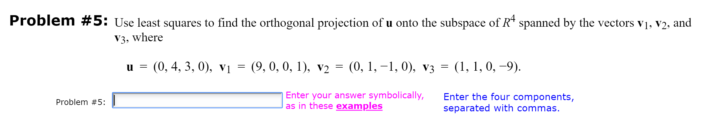 Solved Problem #5: Use least squares to find the orthogonal | Chegg.com